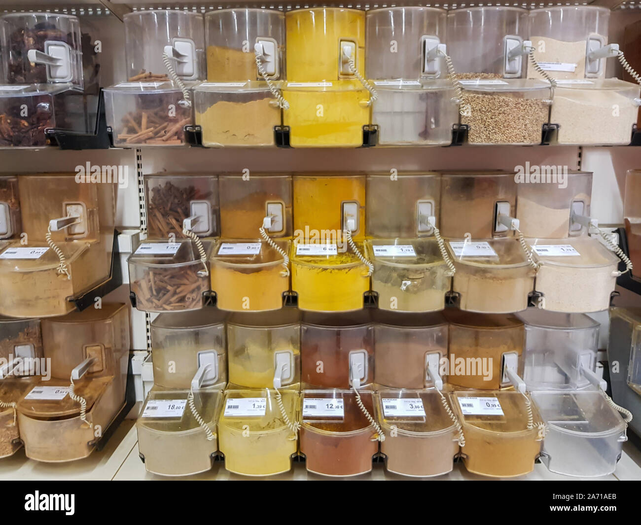 Collection of spices at the market Stock Photo - Alamy