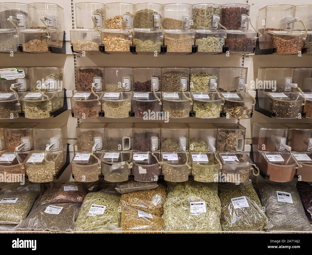 Collection of teas for bulk sale Stock Photo - Alamy