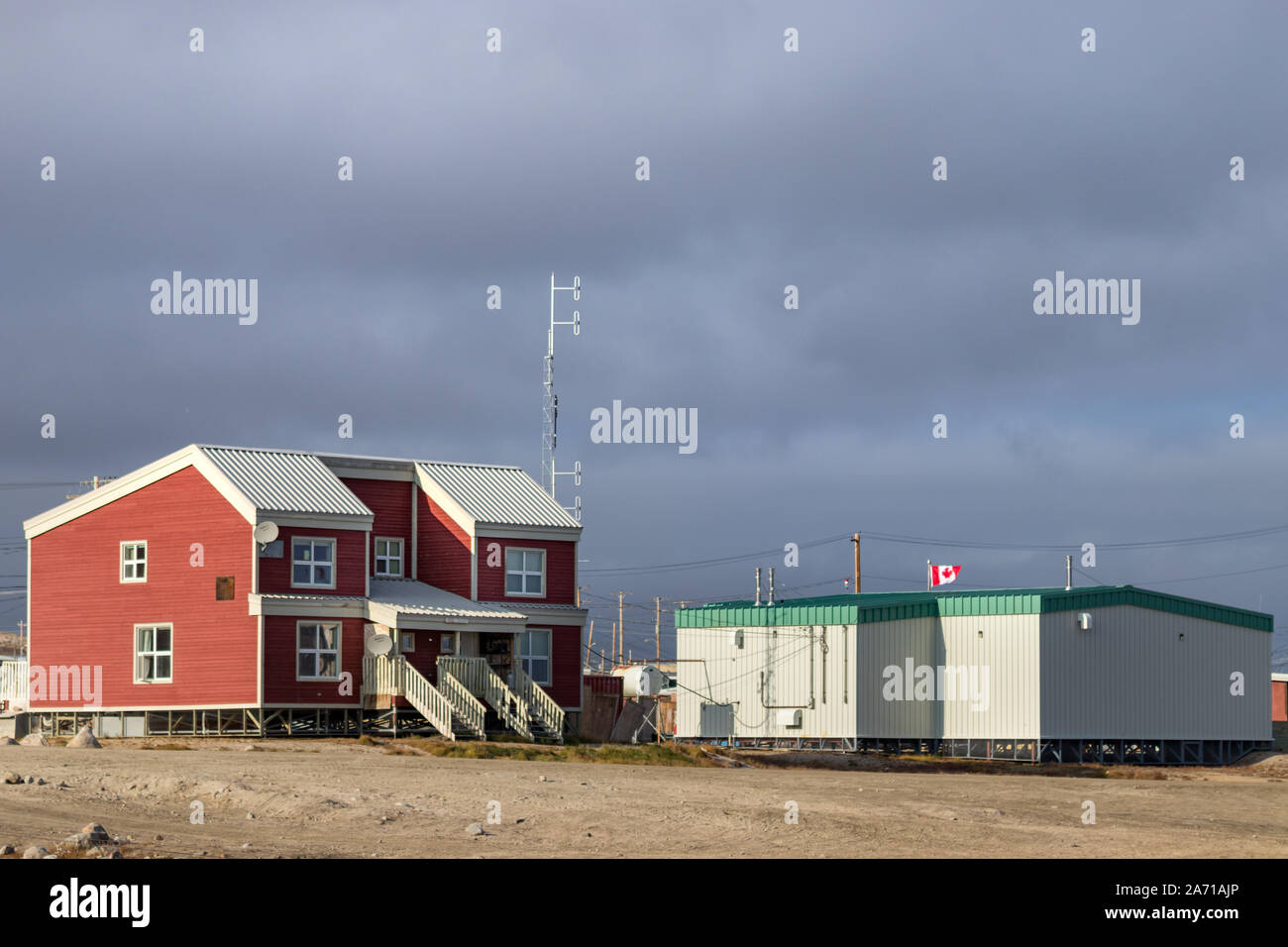 The Canadian Police Station at the port in Clyde River, Nunavut, Canada ...