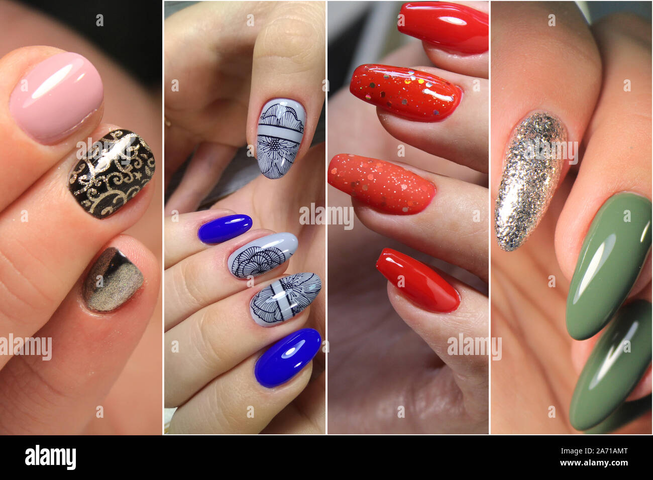 Manicure design collage Stock Photo - Alamy