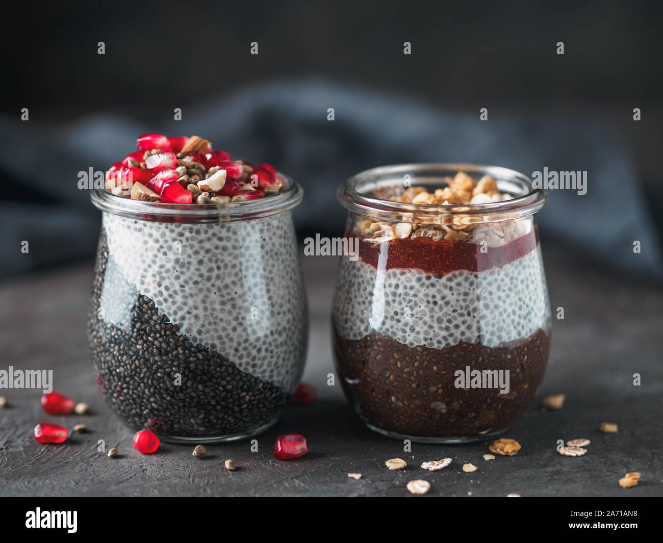 Two glass jars chia seed hi-res stock photography and images - Alamy