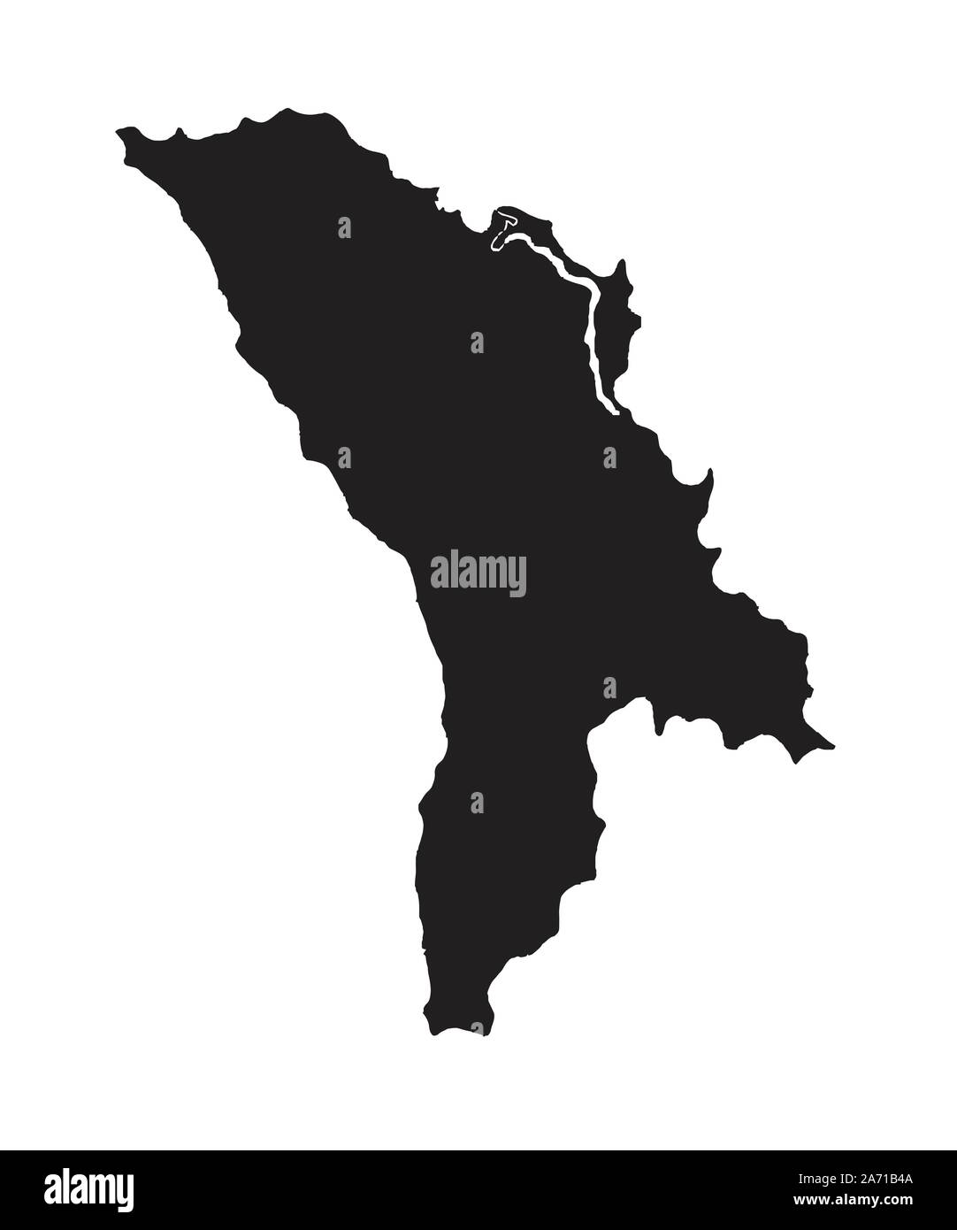 An isolated silhouette outline map of the country of Moldova Stock ...