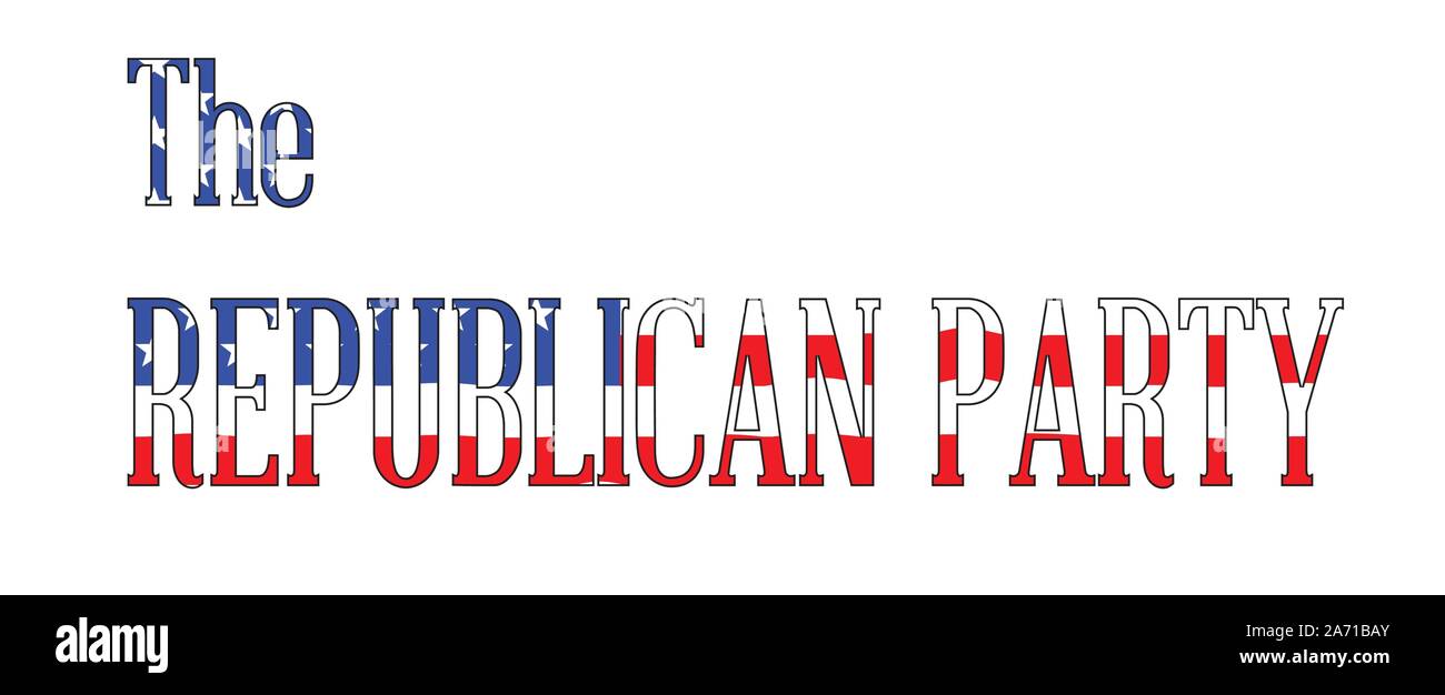 The text The Republican Party in silhouette set over the Stars and ...