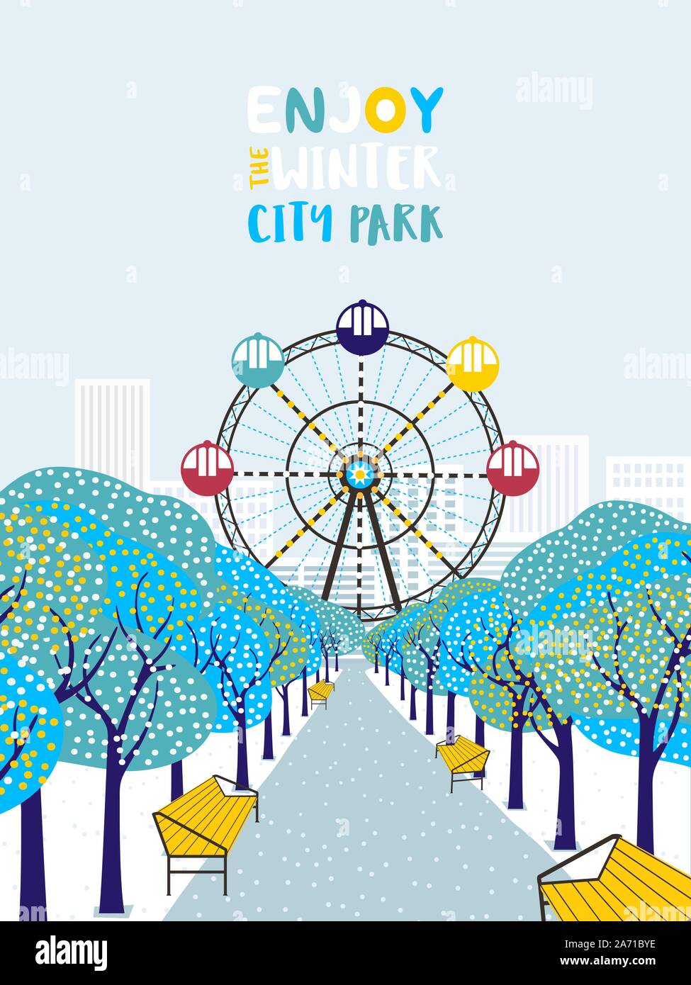 Recreation park in snow Stock Vector Images - Alamy