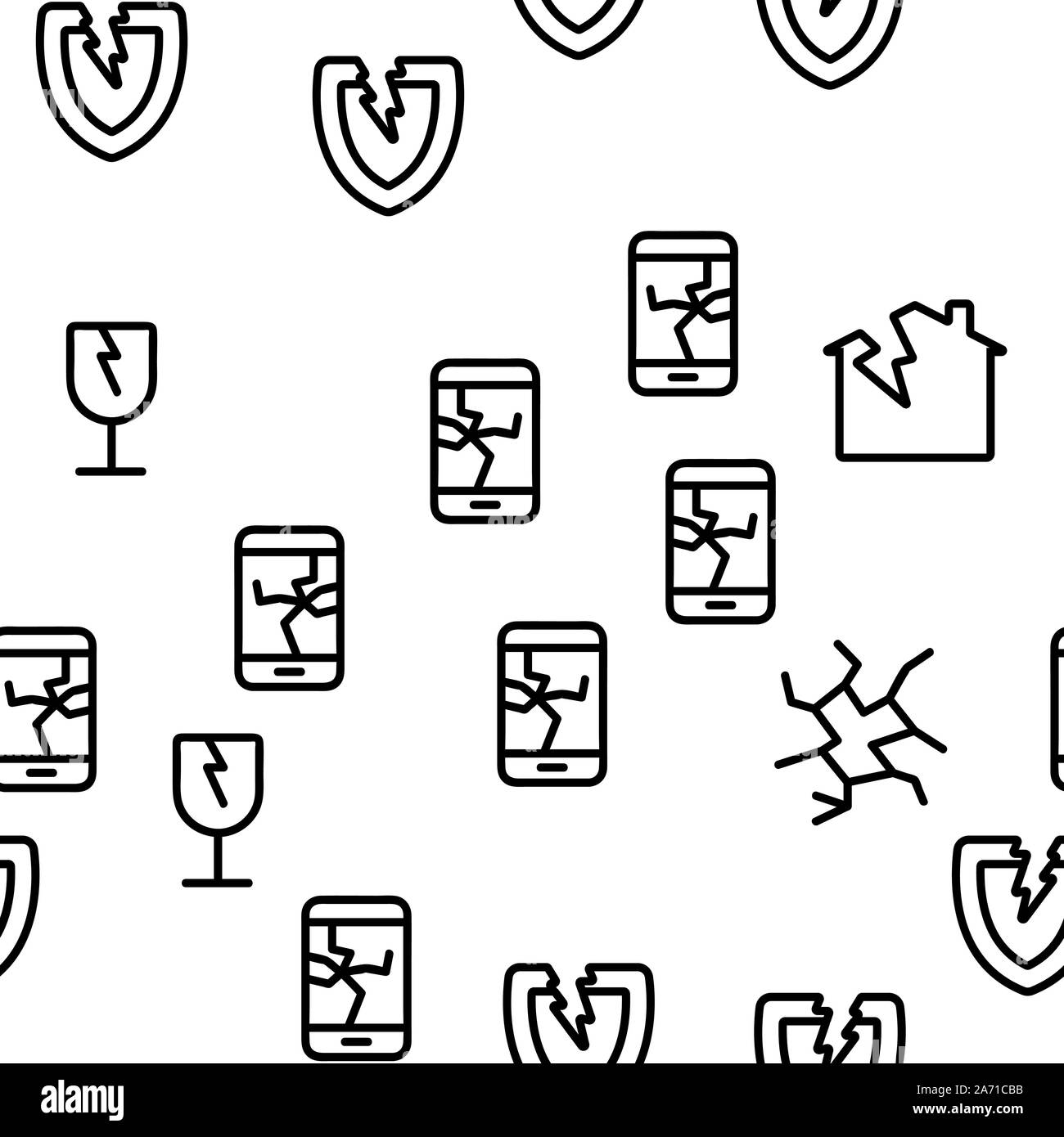 Cracked screen vector Black and White Stock Photos & Images - Alamy