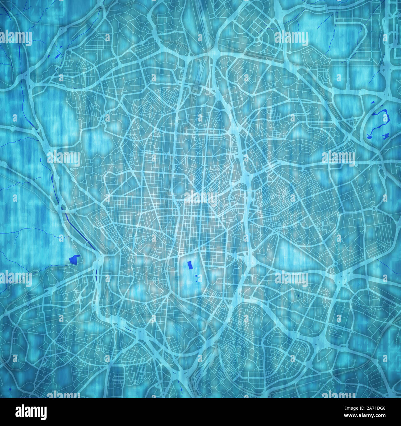 map of roads and railroads in city of Madrid in Spain Stock Photo - Alamy