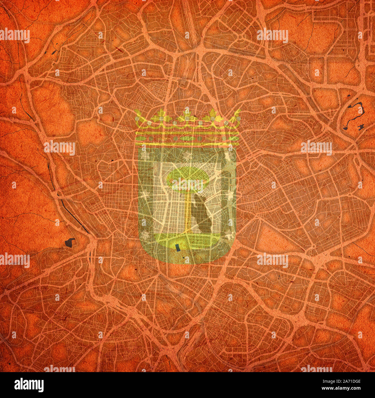 map of roads and railroads in city of Madrid in Spain Stock Photo - Alamy