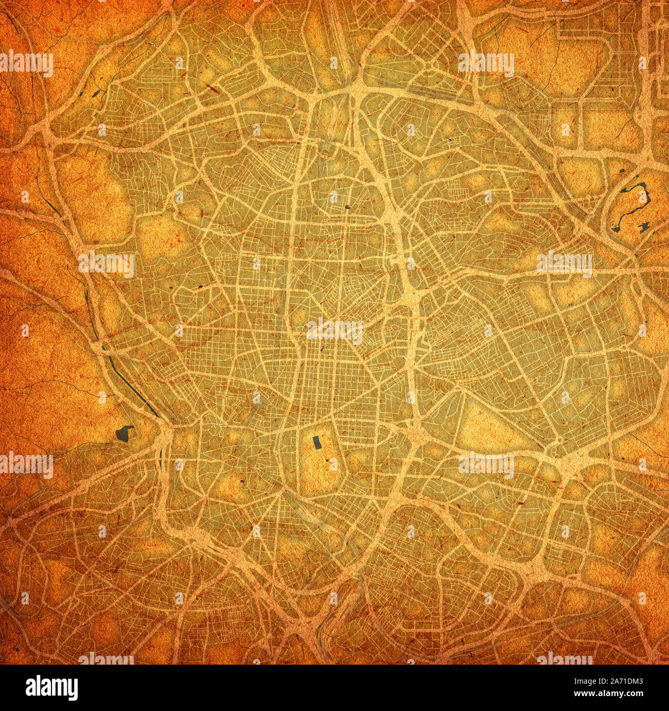 map of roads and railroads in city of Madrid in Spain Stock Photo - Alamy