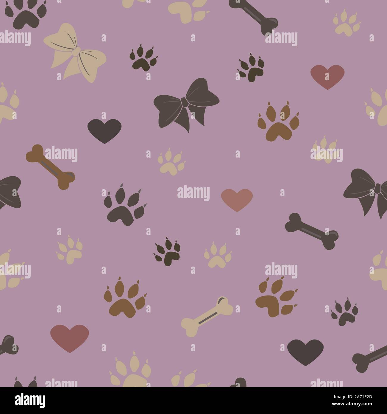 Seamless Dog Paw Pattern. Vector Illustration Stock Vector Image & Art ...