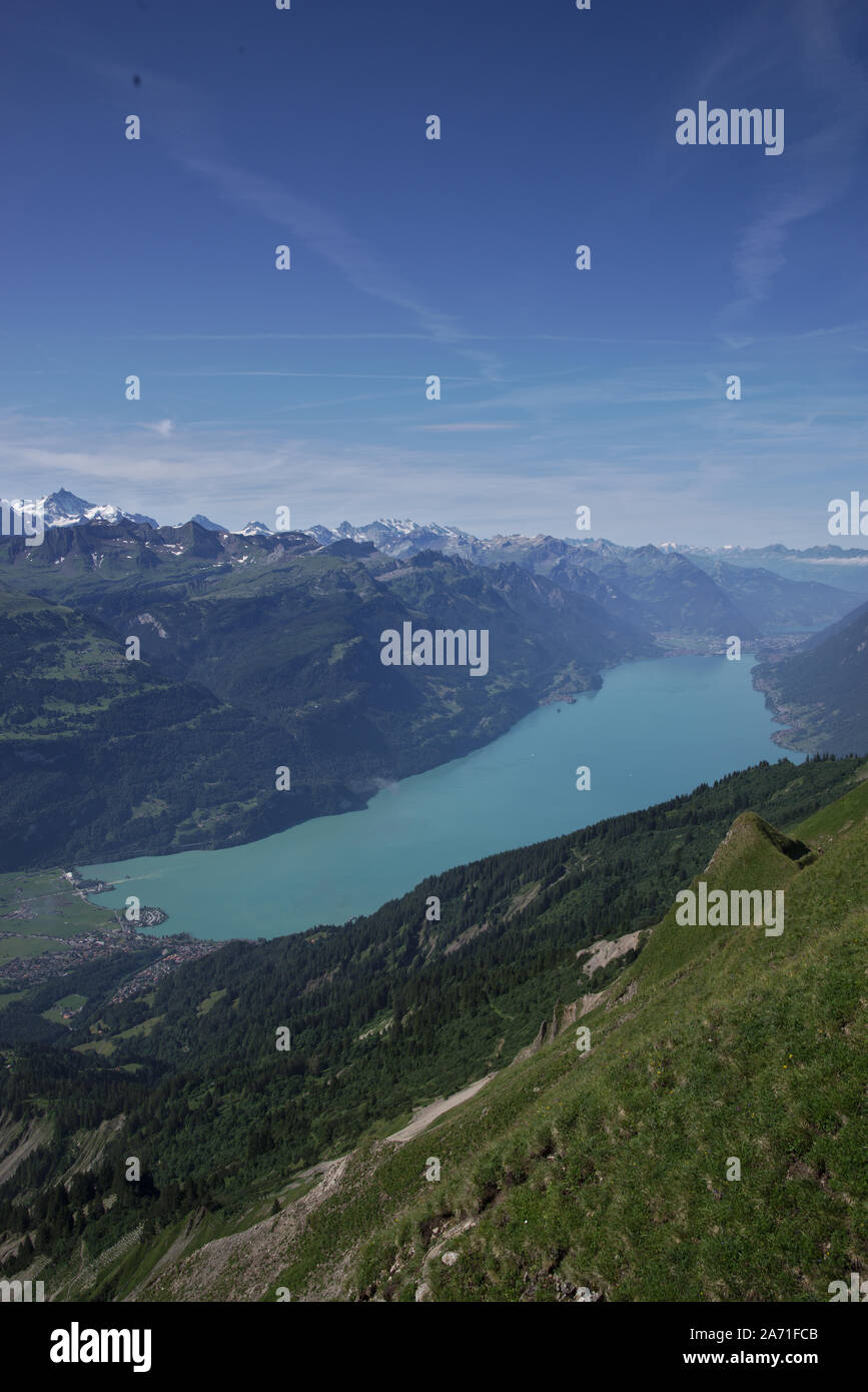 Landscape with Lake Walensee in Switzerland with the mountains in the ...