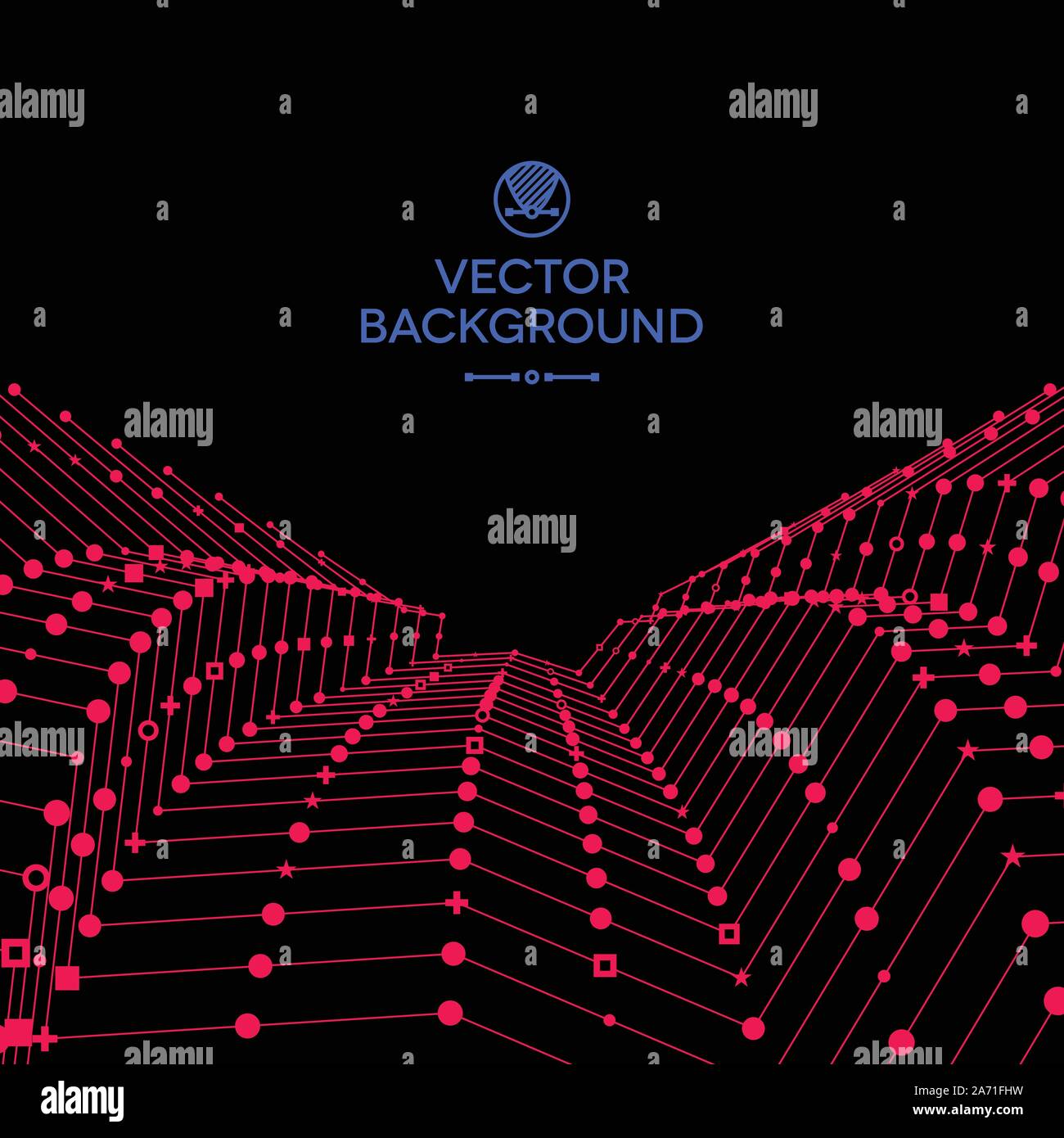 Wavy grid made of connected dots with signs Stock Vector Image & Art ...