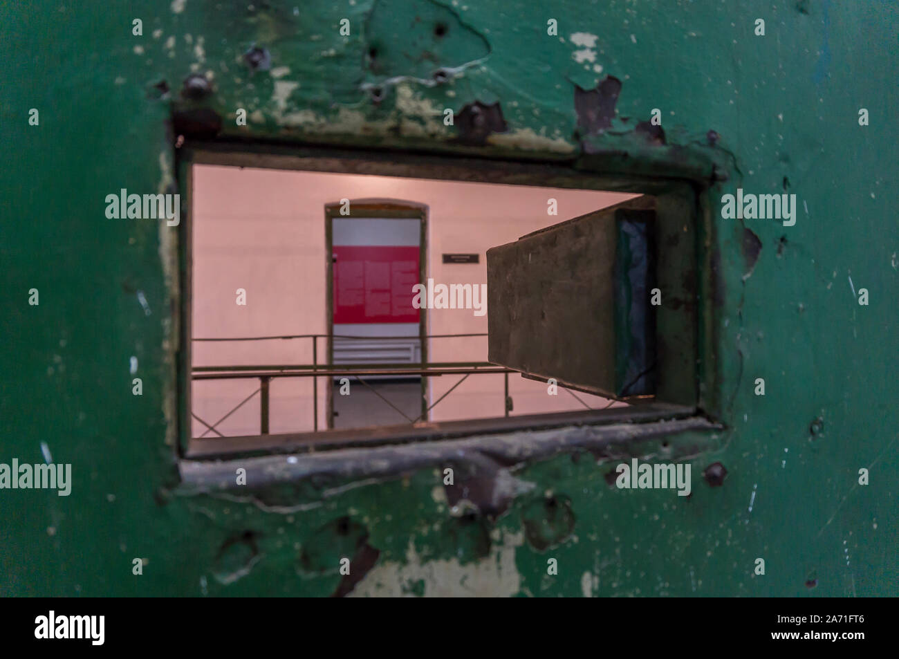 Crime Prison interior. Jail Corridor in an abandoned prisons. Prison ...