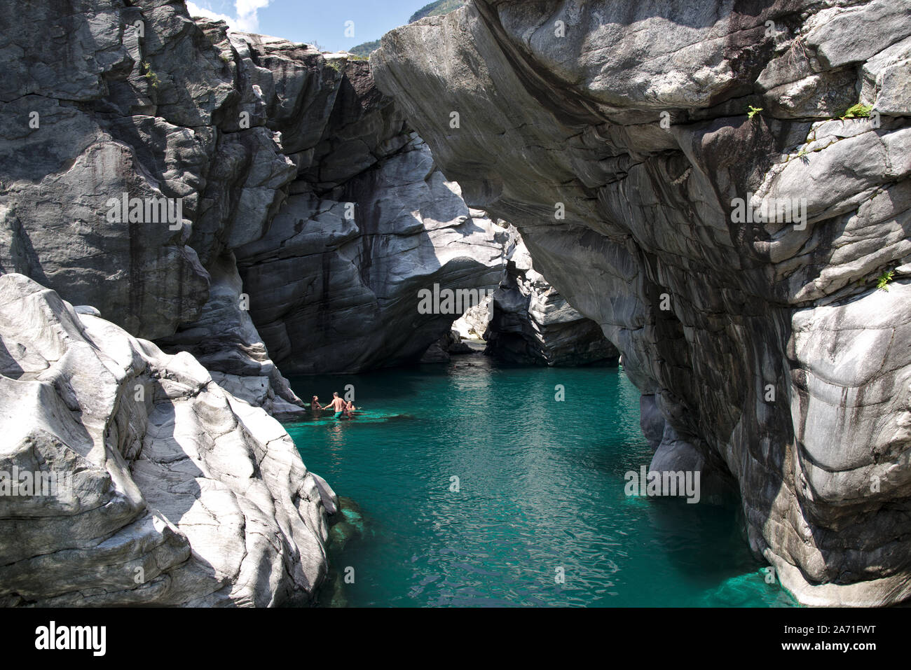 Maggia valley and river in Ticino Switzerland in Summer is famous place ...