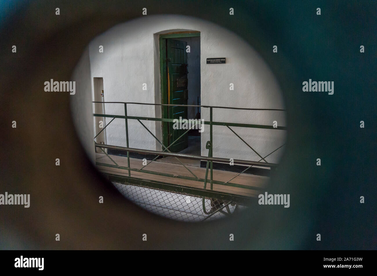 Crime Prison interior. Jail Corridor in an abandoned prisons. Prison ...