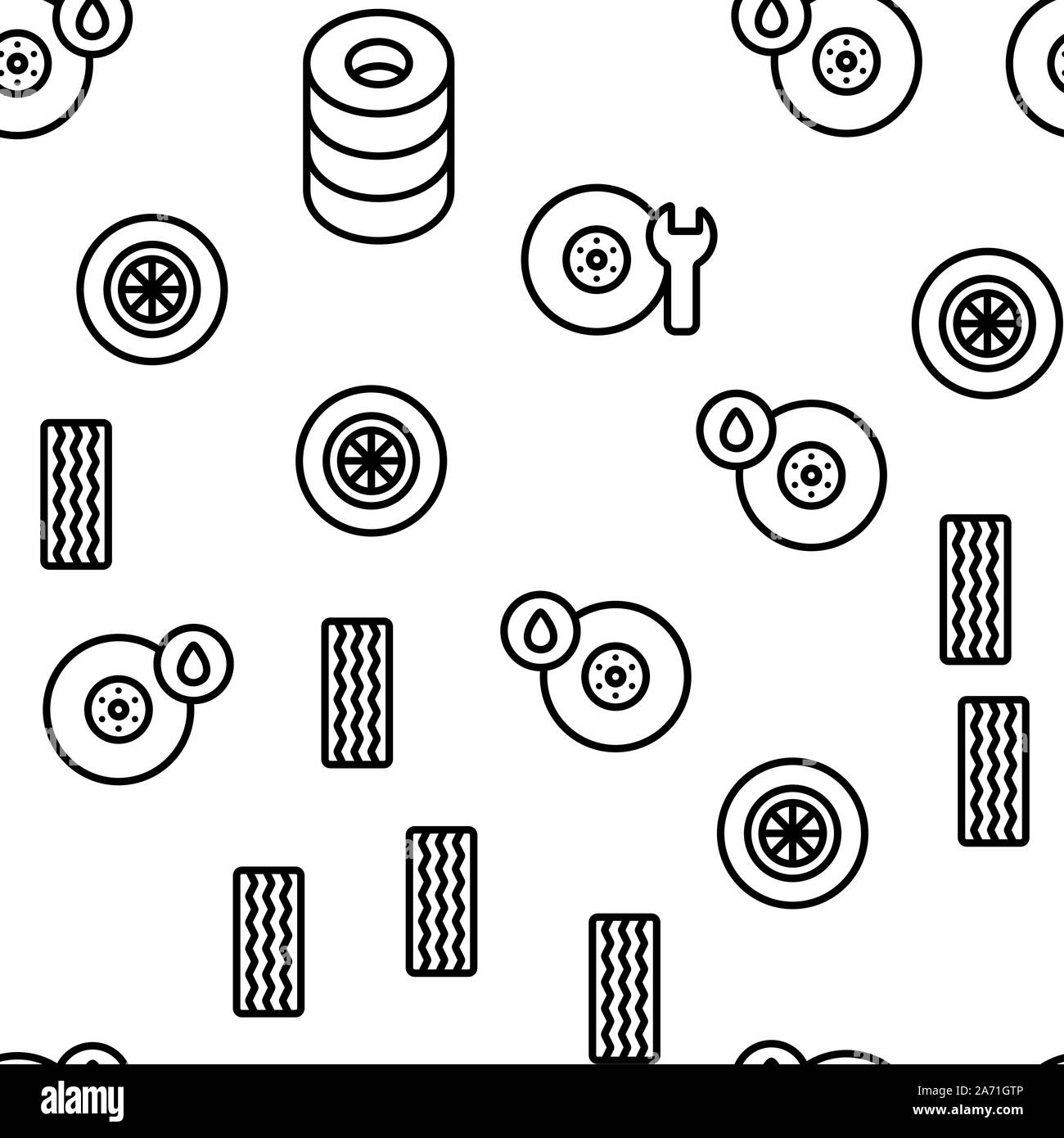 Tire Wheel Vector Seamless Pattern Stock Vector Image & Art - Alamy