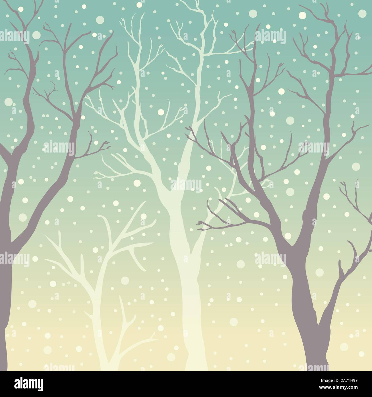 Winter Trees Background. Winter landscape with trees, snow. Snow In ...