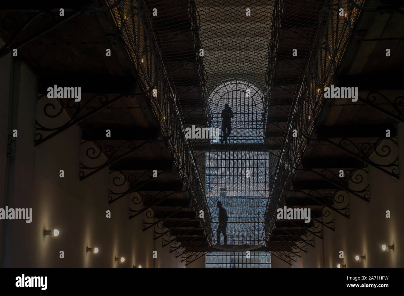Crime Prison interior. Jail Corridor in an abandoned prisons. Prison ...