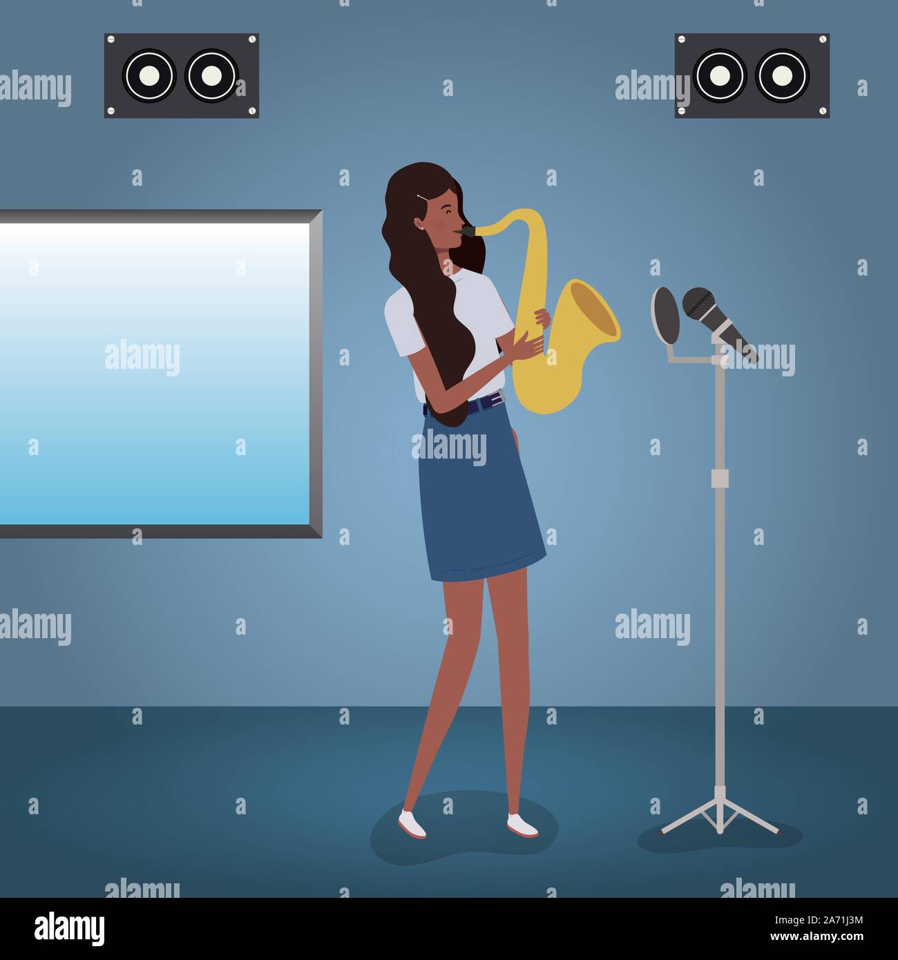 afro woman playing saxophone character Stock Vector Image & Art - Alamy afro woman playing saxophone character Stock Vector Image & Art - Alamy