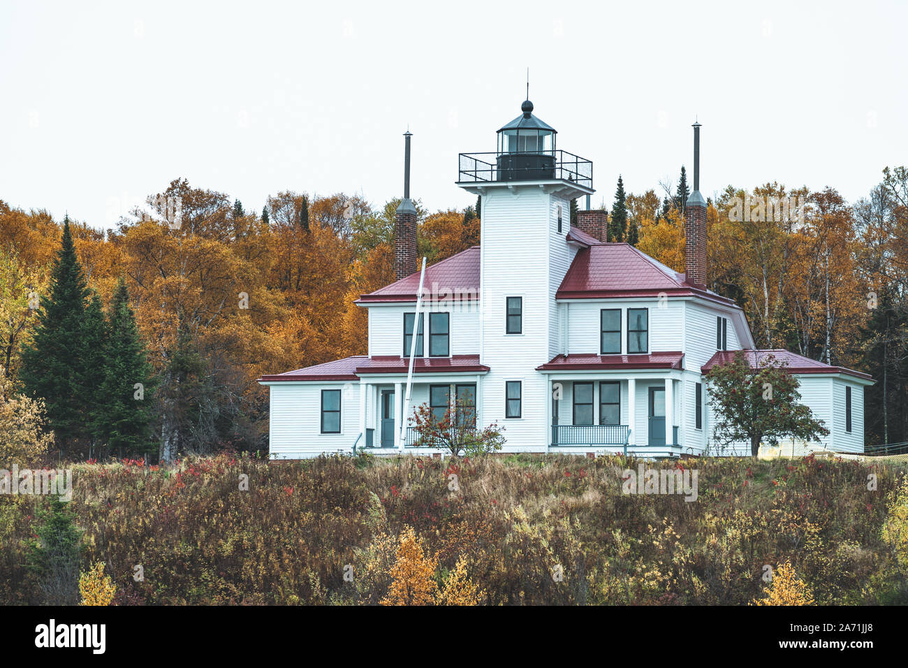 Raspberry Island Lighthouse in Wisconsin, on Lake Superior in Apostle ...