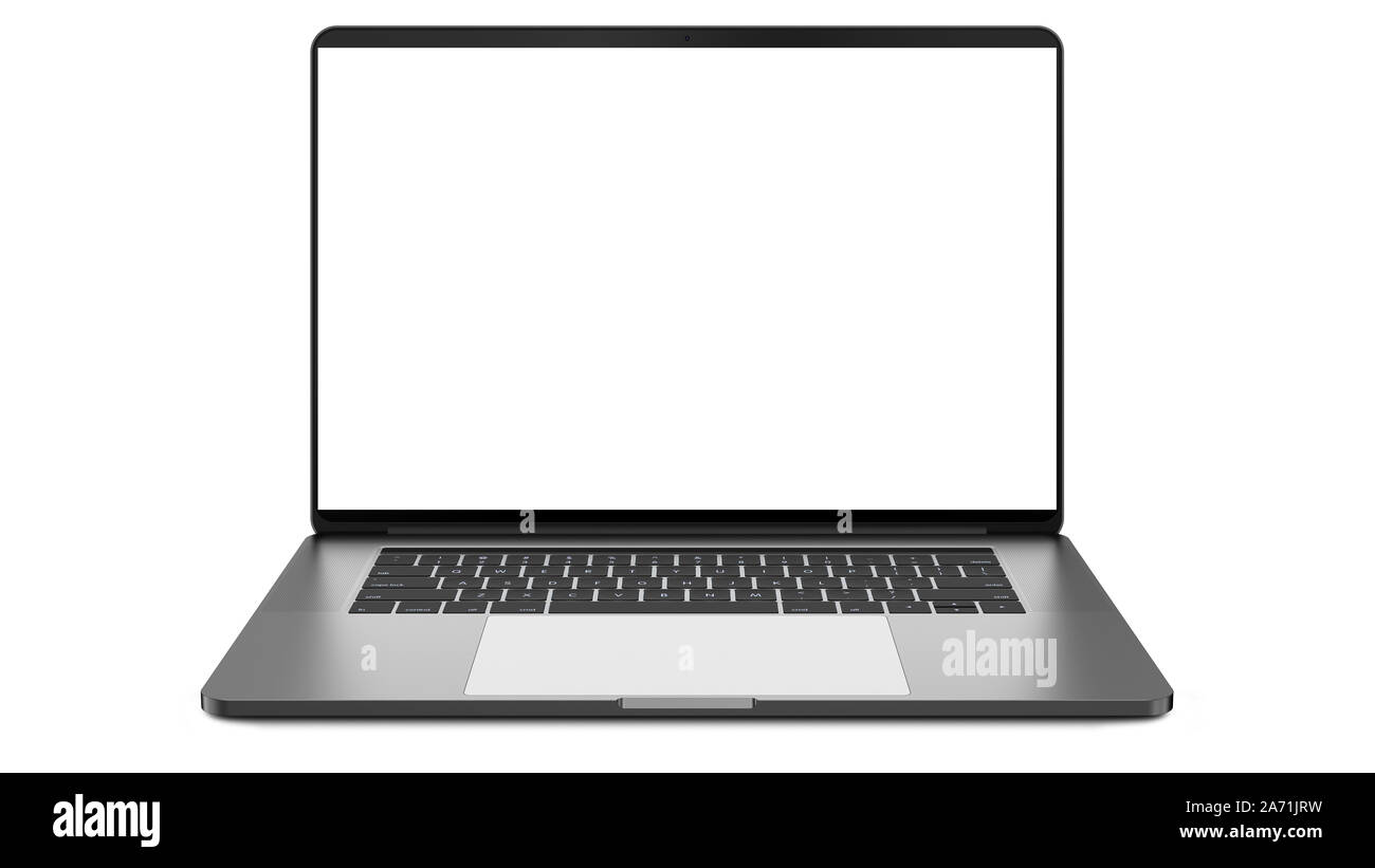 Laptop template isolated on white. Mockup Stock Photo - Alamy