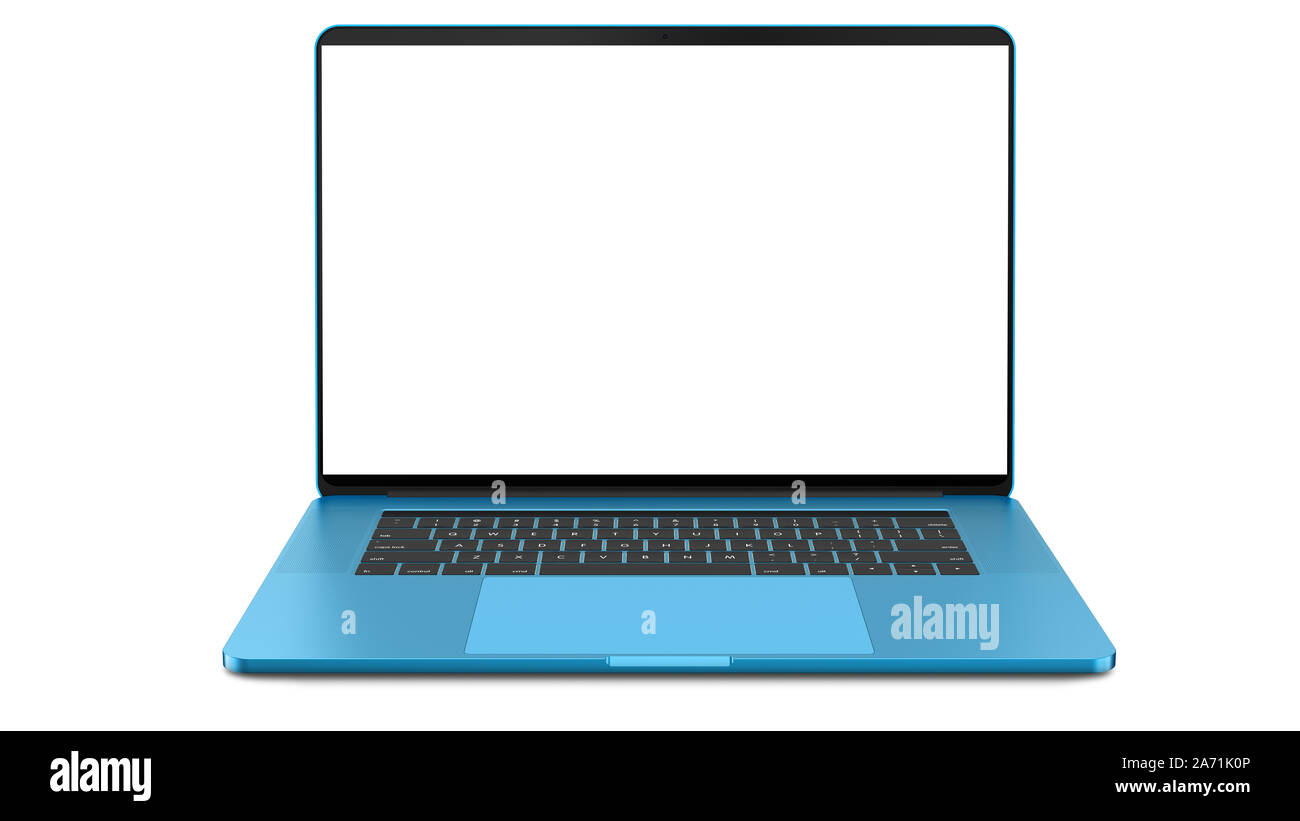 Laptop template isolated on white. Mockup Stock Photo - Alamy