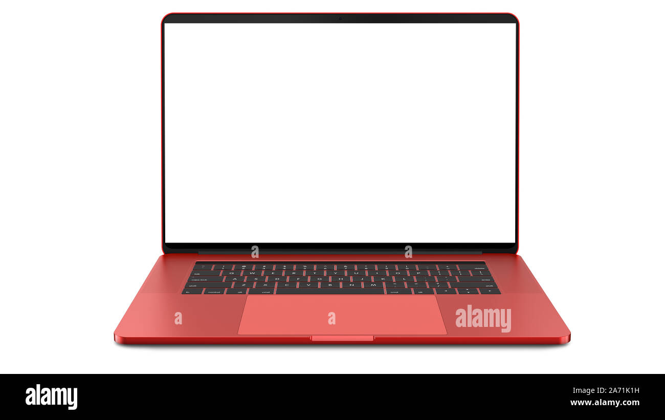 Laptop template isolated on white. Mockup Stock Photo - Alamy