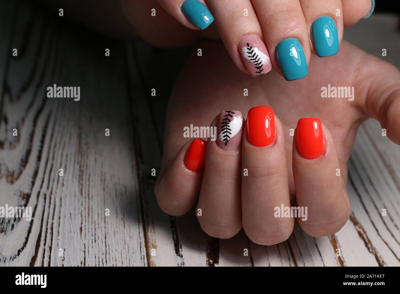 Manicure design, polish tips Stock Photo - Alamy