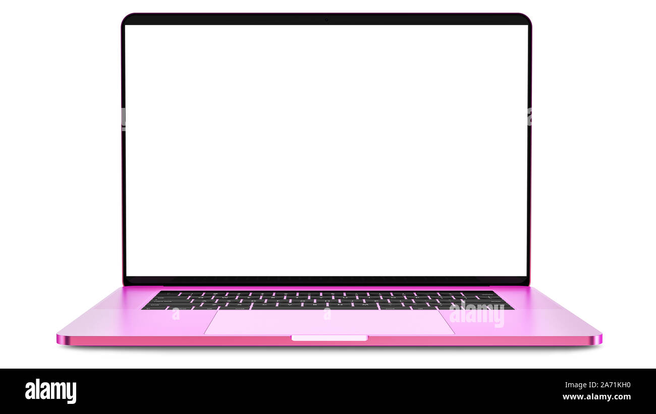 Laptop template isolated on white. Mockup Stock Photo - Alamy