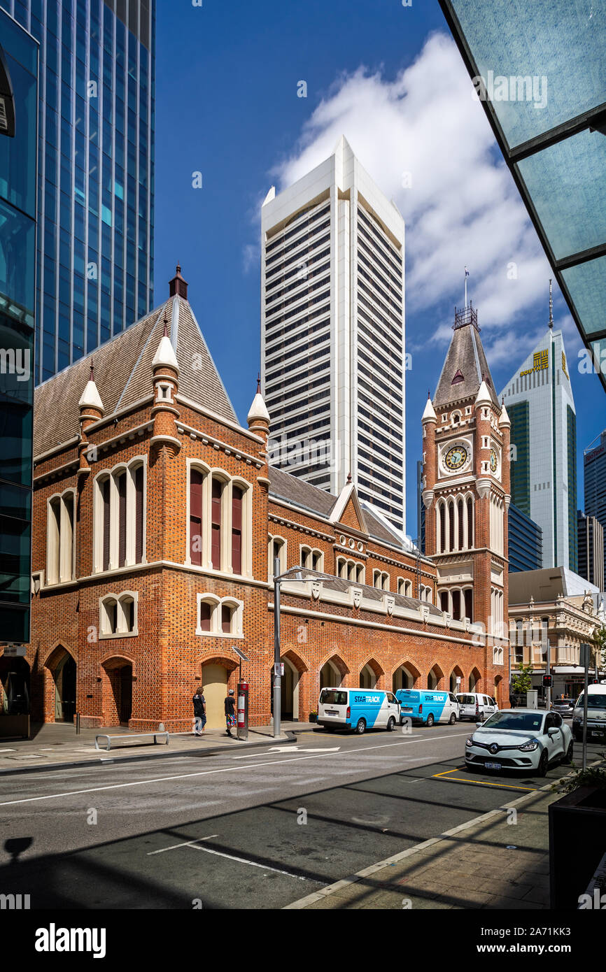 Perth Town Hall and Town Hall Clock tower in Perth, Australia on 24 ...