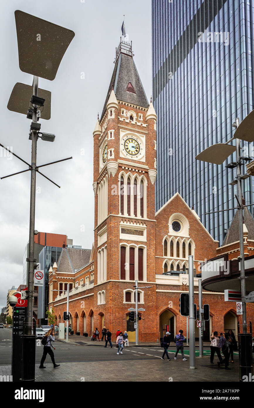 Perth Town Hall and Town Hall Clock tower in Perth, Australia on 23 ...
