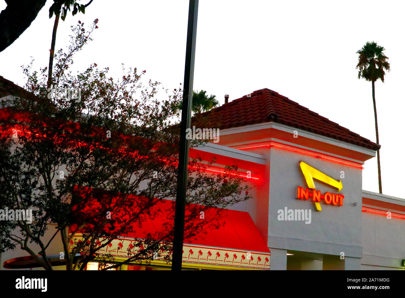 IN-N-OUT BURGER in Hollywood on Sunset Blvd. American chain of Fast ...