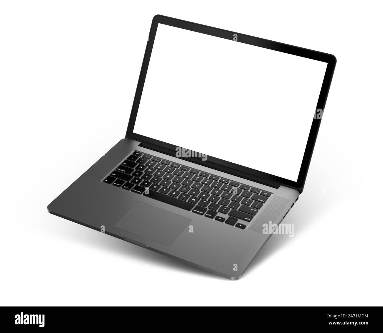 Laptop template isolated on white. Mockup Stock Photo - Alamy