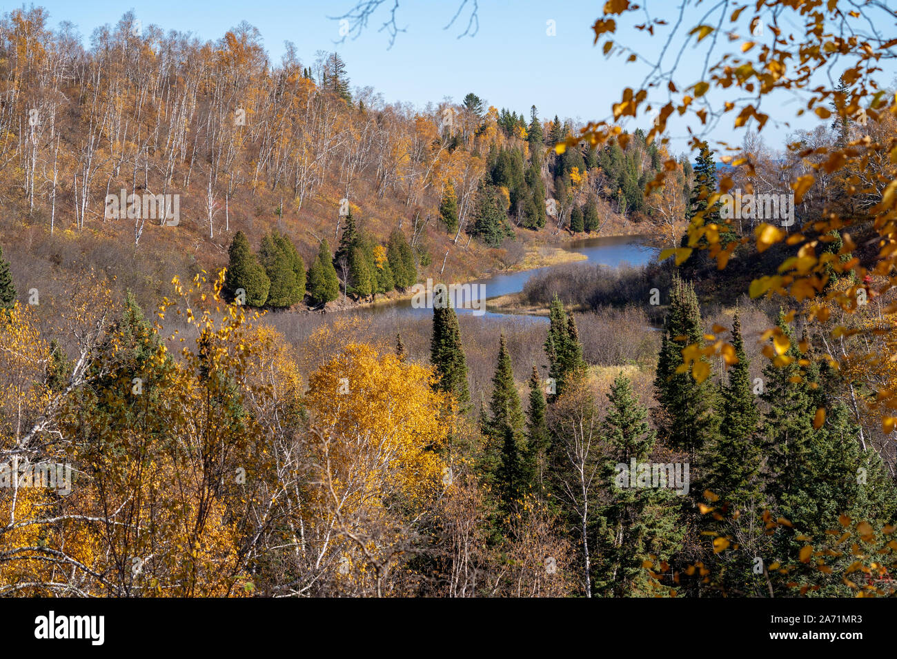 Gooseberry River in the fall, at Gooseberry Falls State Park in Lake ...