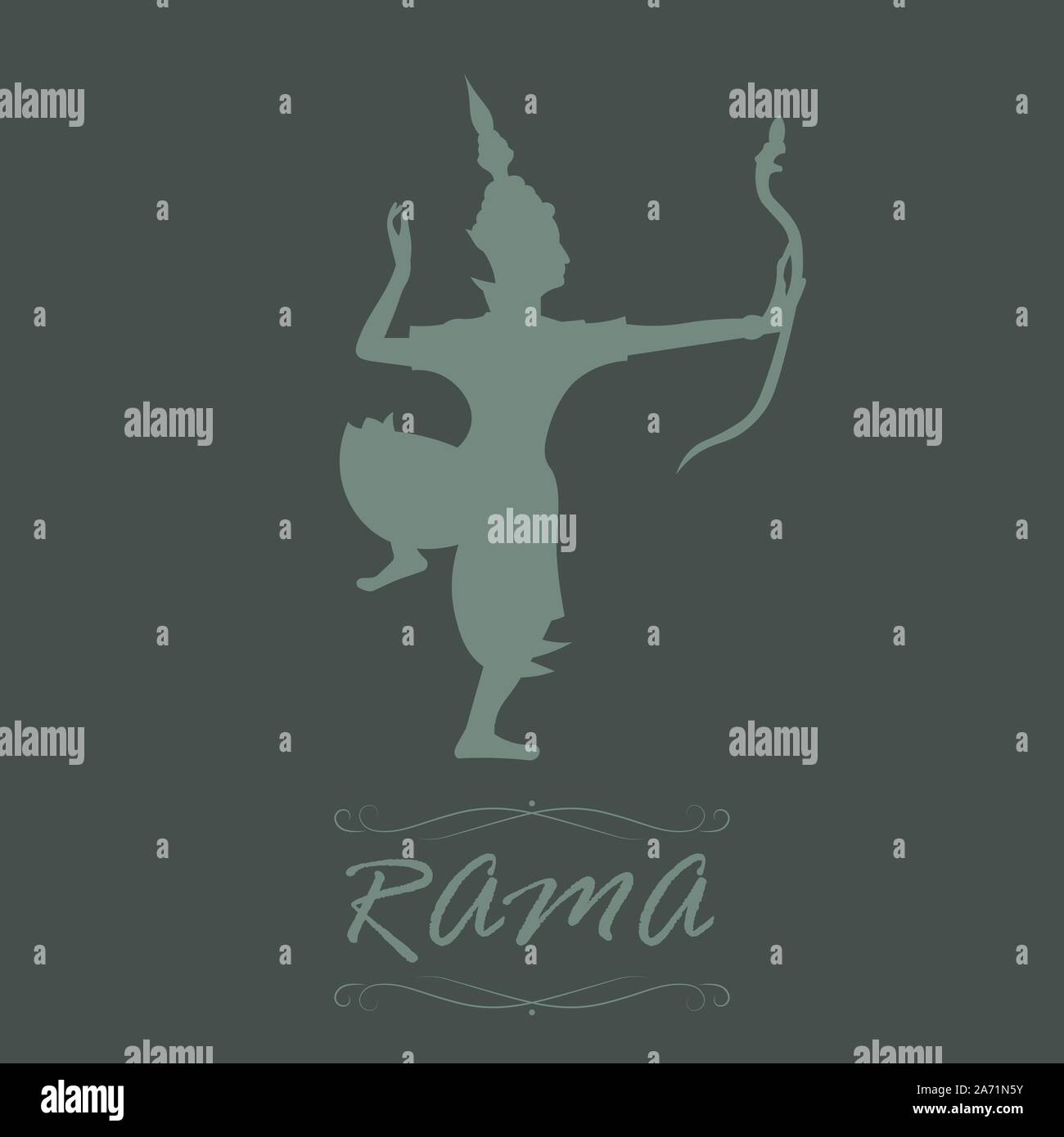 Lord Rama as an Archer, vector art illustration Stock Vector Image ...