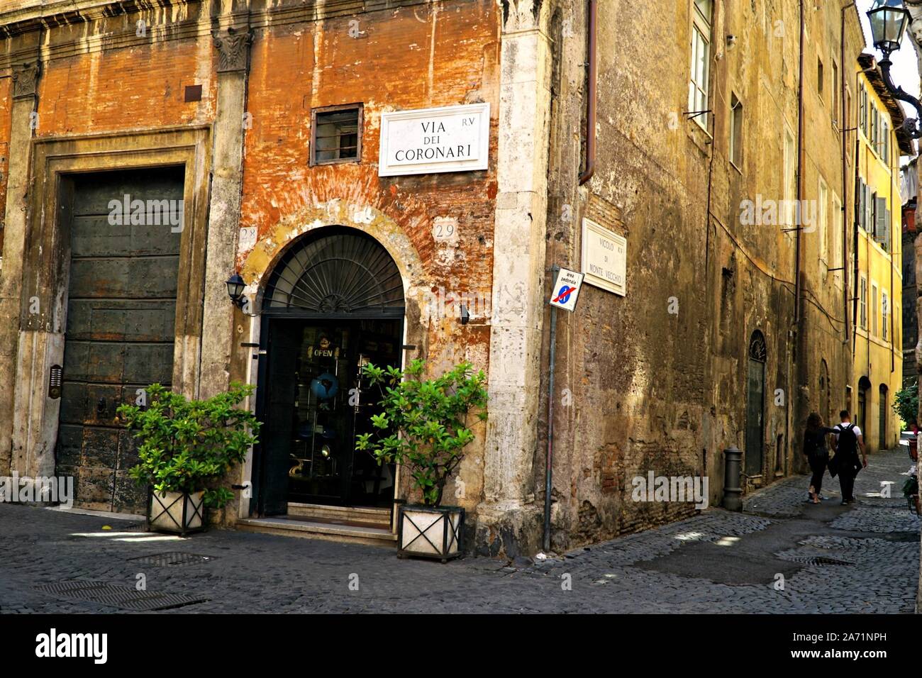 Via dei Coronari is one of the most beautiful streets in Rome Stock ...
