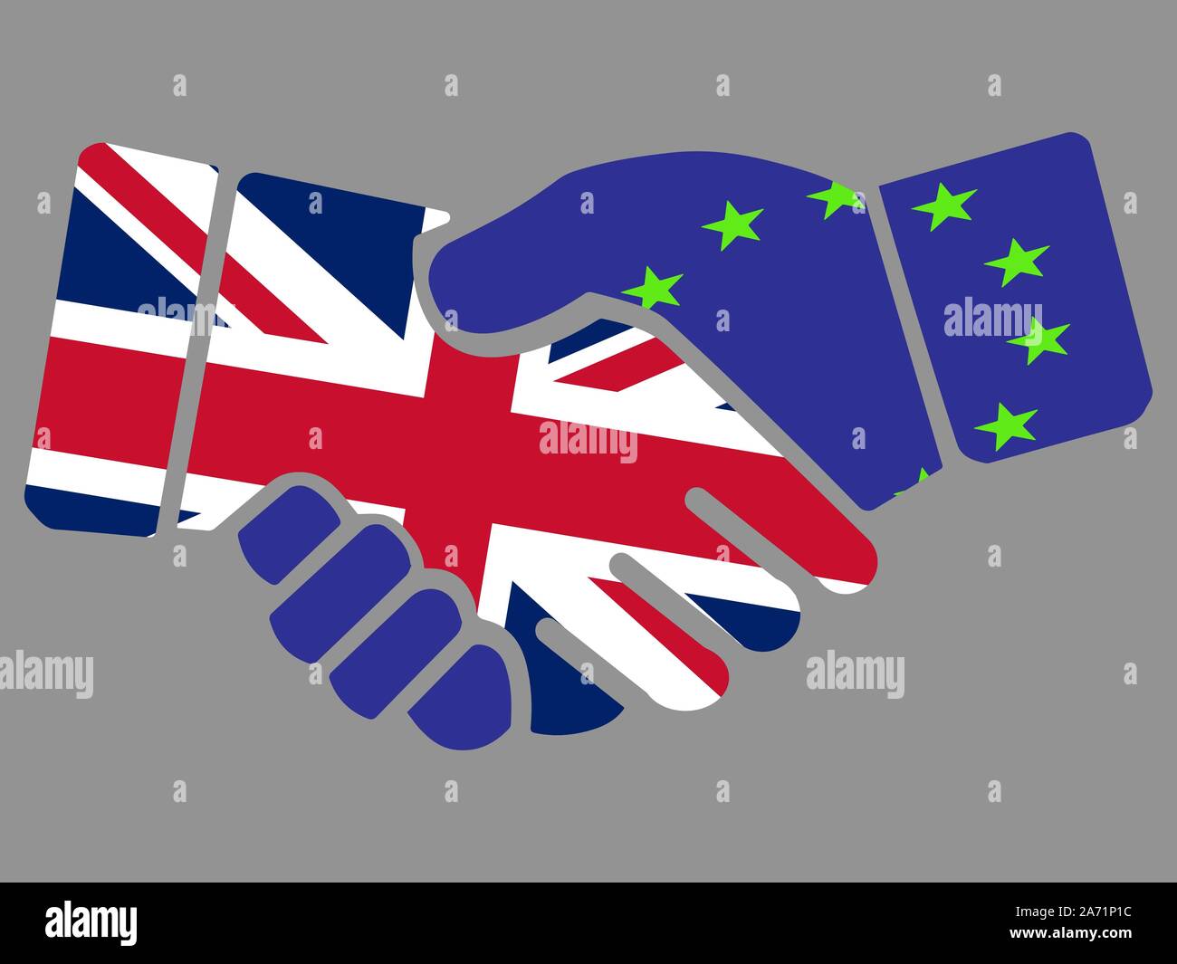 Handshake with United Kingdom and Euro flags vector Stock Vector Image ...