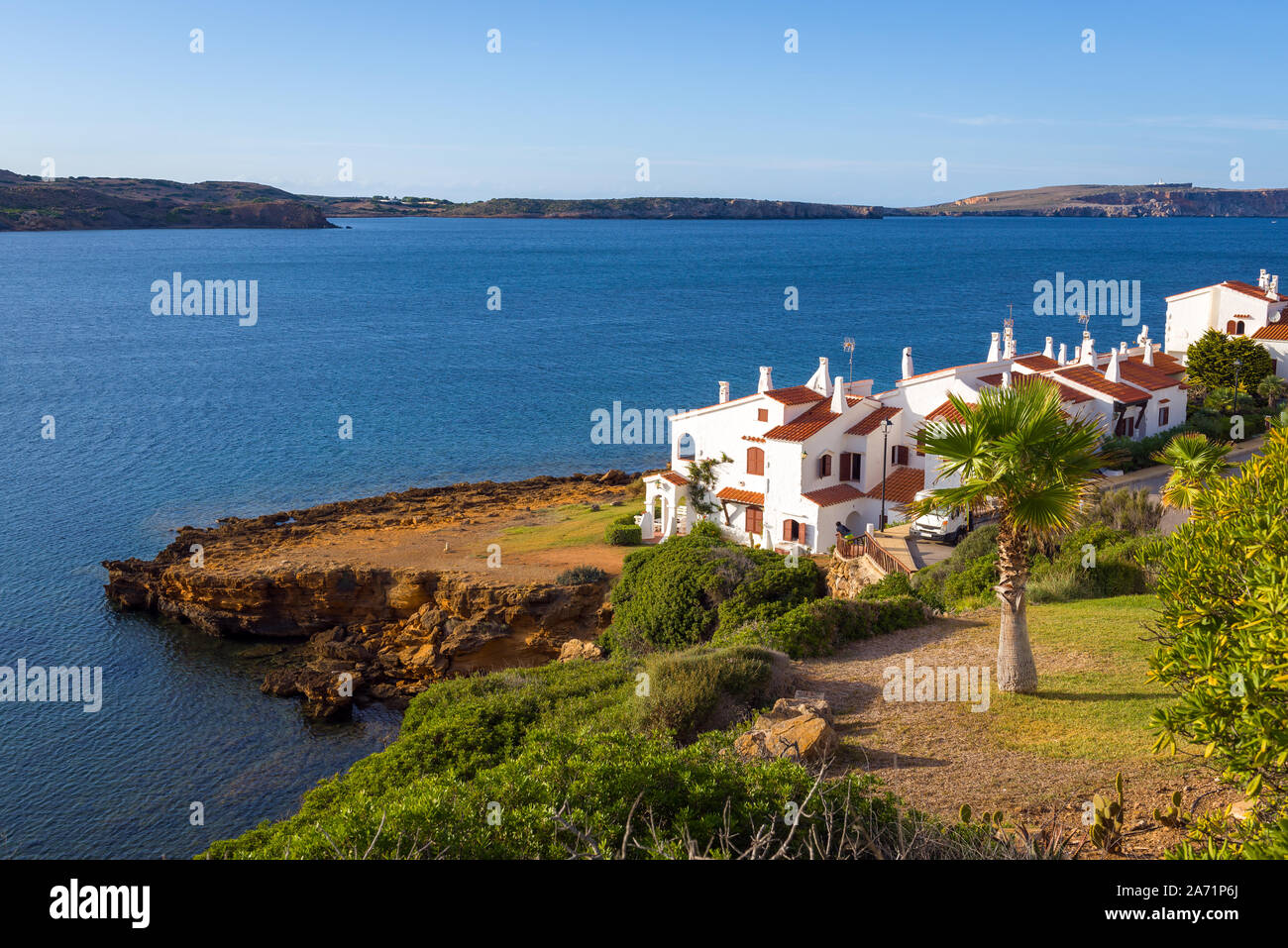 Menorca island in Spain - beautiful landscape with summer villas on the ...