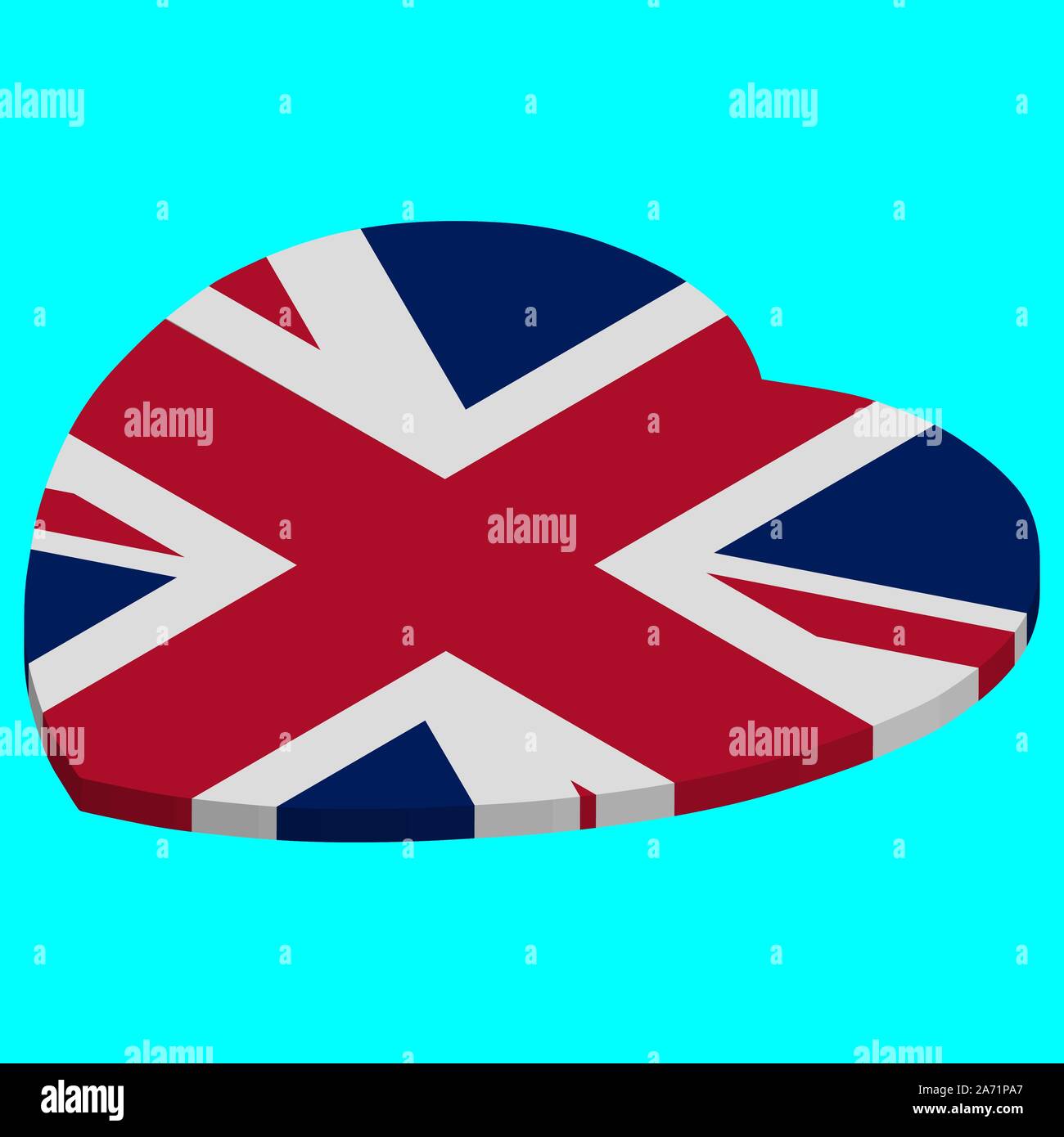 United Kingdom Flag In Heart Shape Vector 3D Stock Vector Image & Art ...