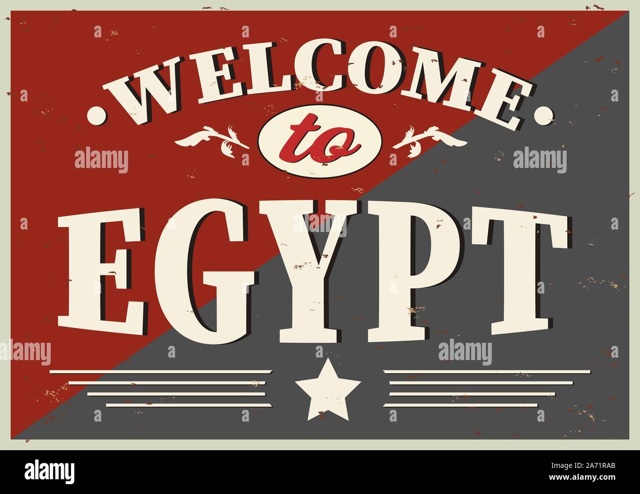 Welcome to EGYPT illustration design greeting card on a white ...