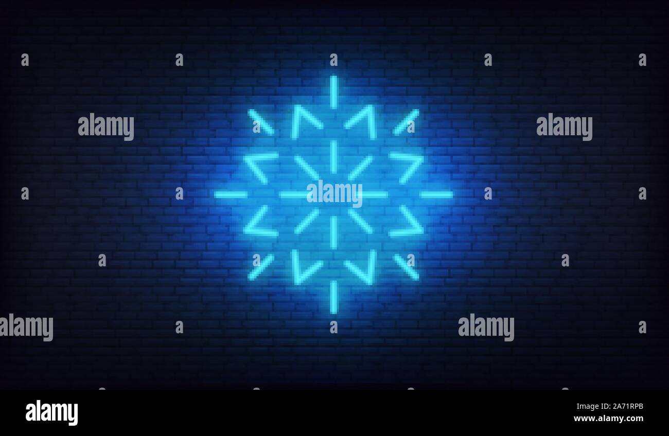 Neon glowing blue snowflake hi-res stock photography and images - Alamy