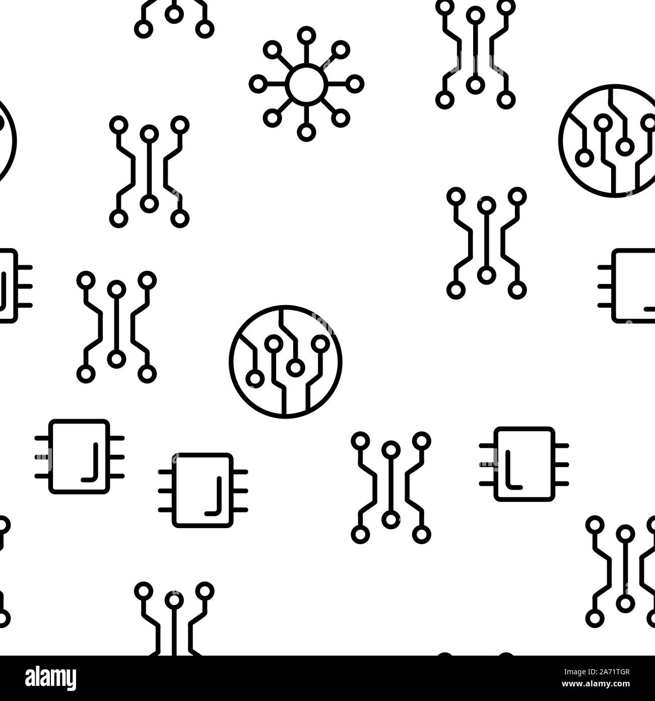 Circuit Computer Chip Vector Seamless Pattern Stock Vector Image And Art