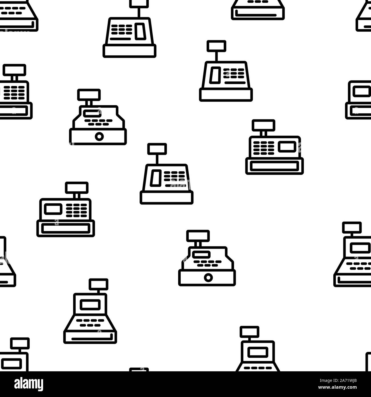 Cashier Equipment Vector Seamless Pattern Stock Vector Image & Art - Alamy