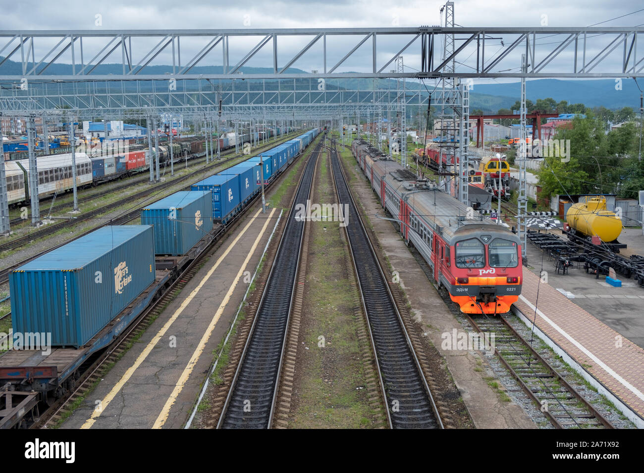 Slyudyanka train station. Trans Siberian route, Siberia, Russia Stock ...
