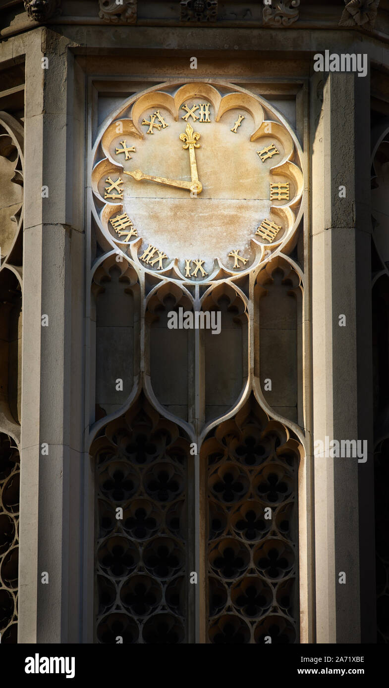 The clock tower above the main entrance to King's college, university ...