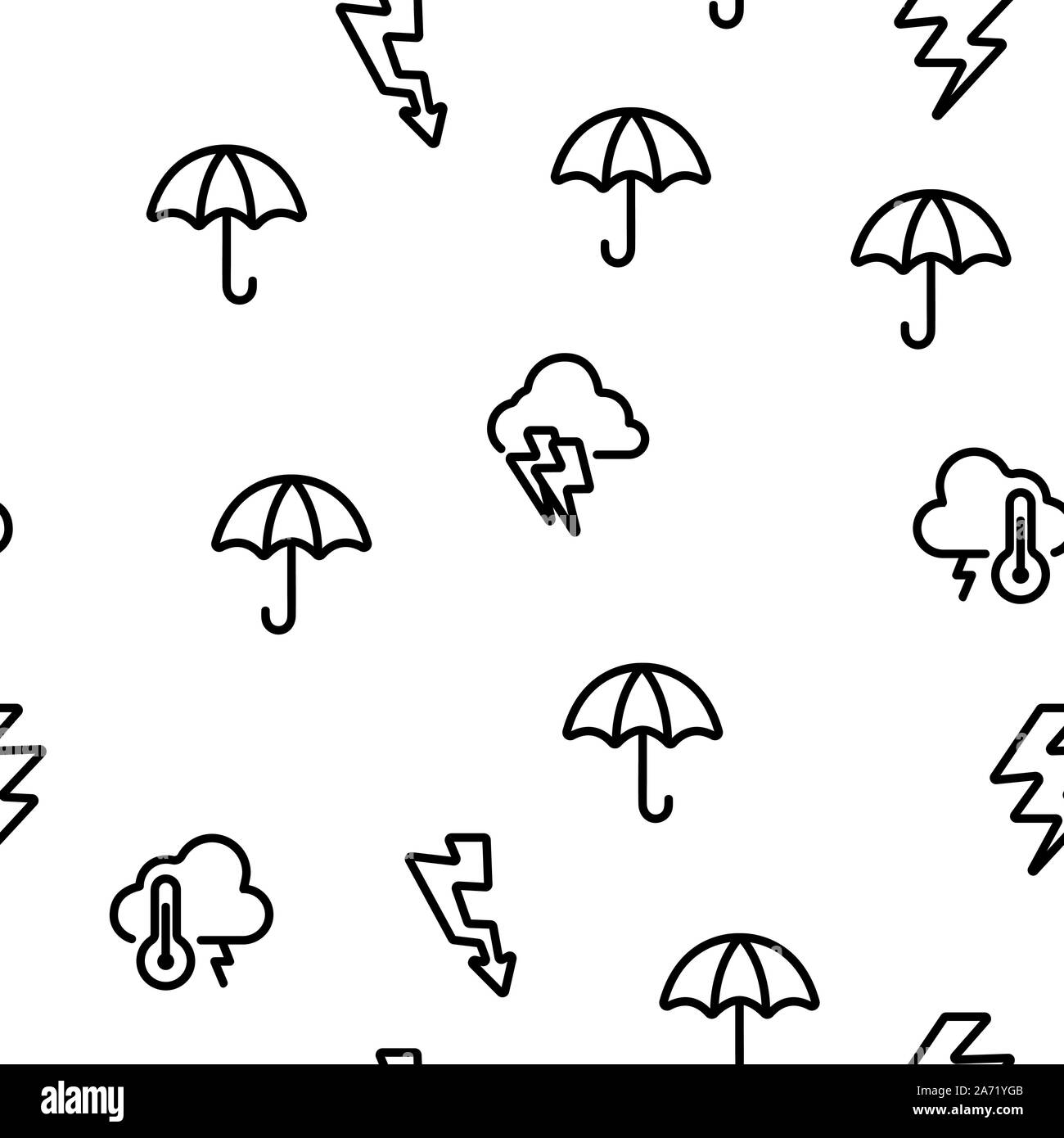 Thunder And Lightning Vector Seamless Pattern Stock Vector Image & Art ...