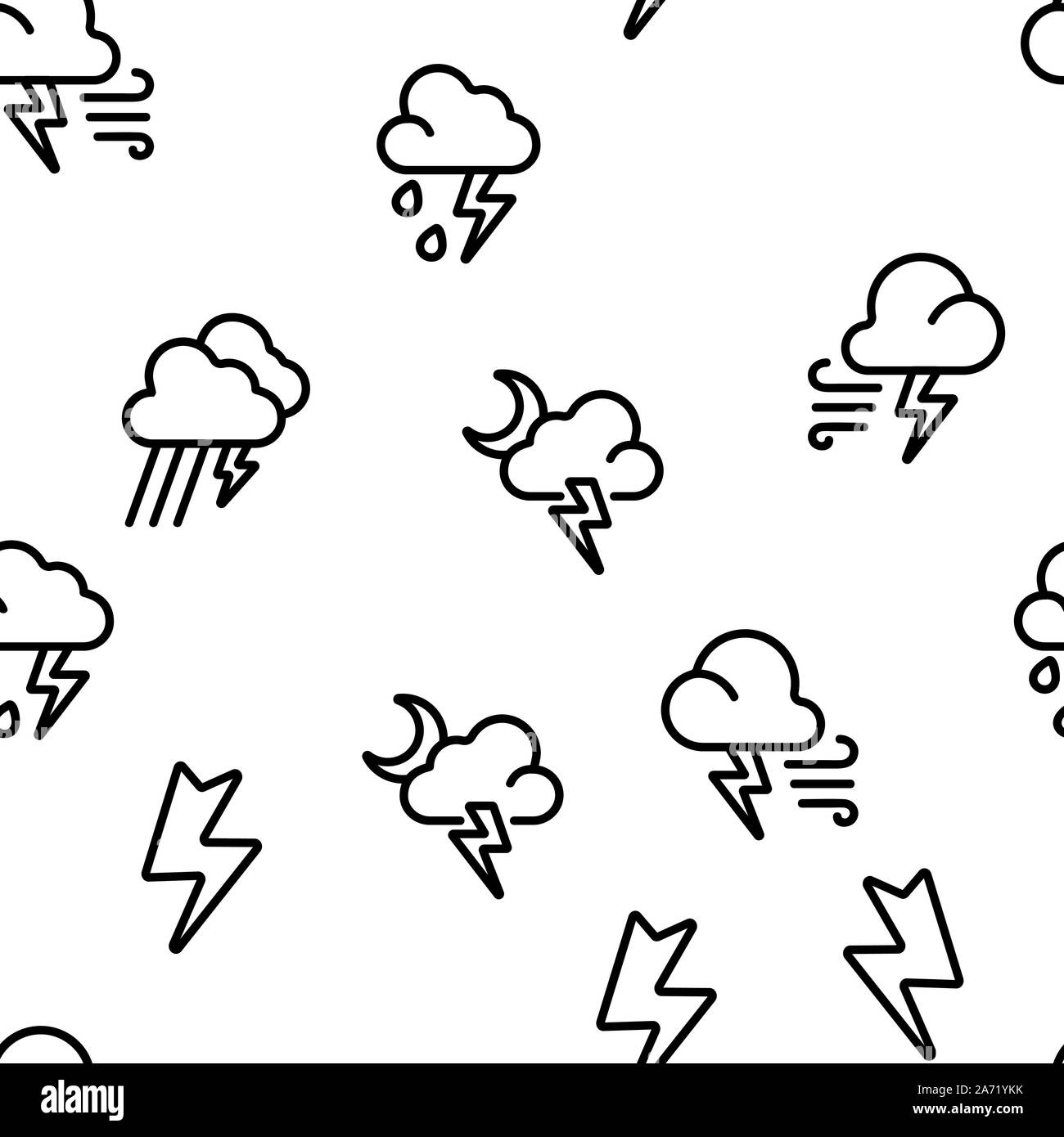 Thunder And Lightning Vector Seamless Pattern Stock Vector Image & Art ...