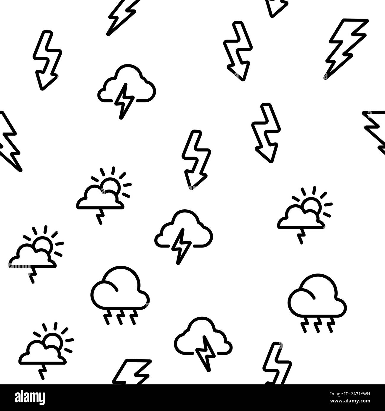 Thunder And Lightning Vector Seamless Pattern Stock Vector Image & Art ...
