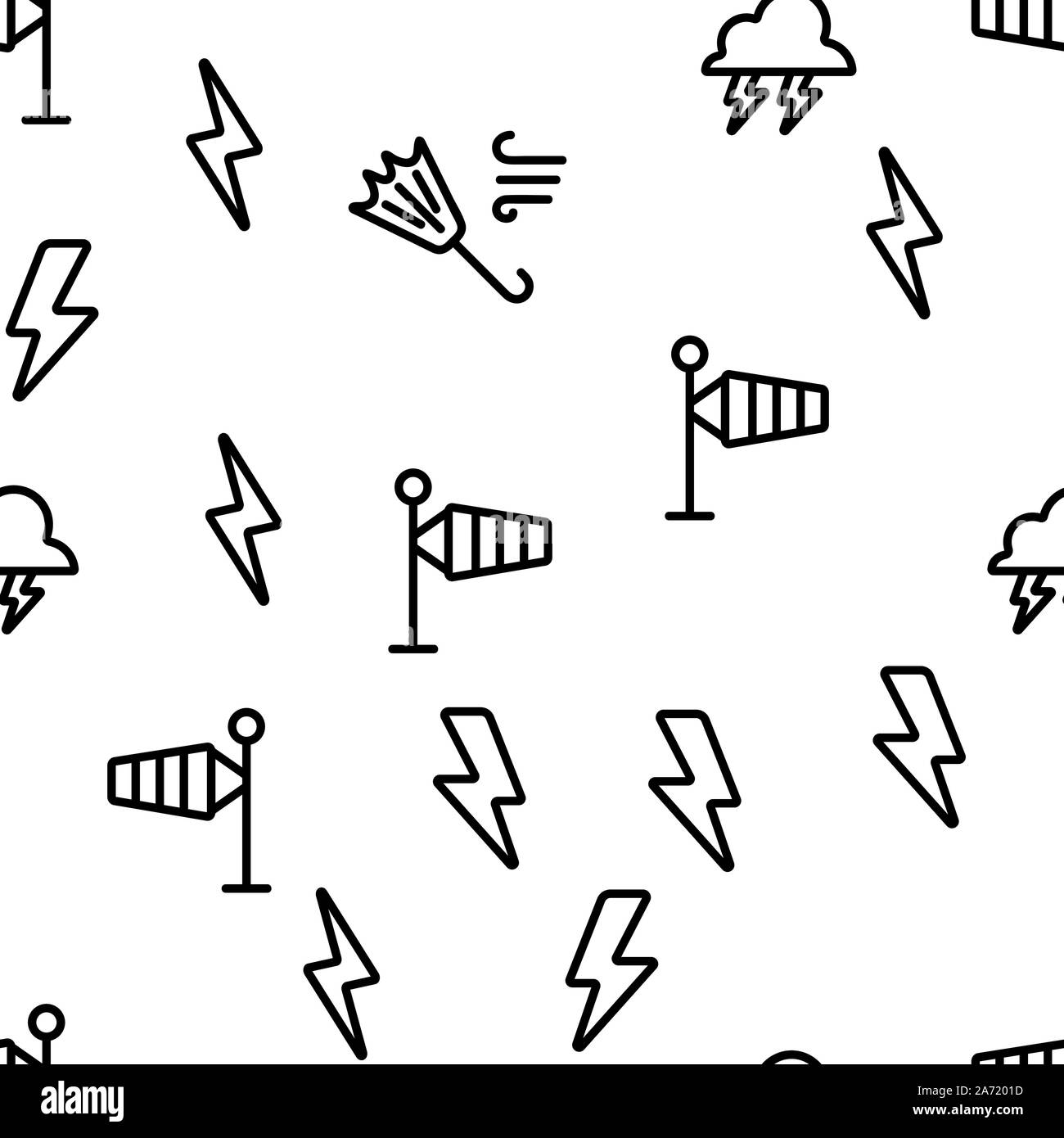 Thunder And Lightning Vector Seamless Pattern Stock Vector Image & Art ...