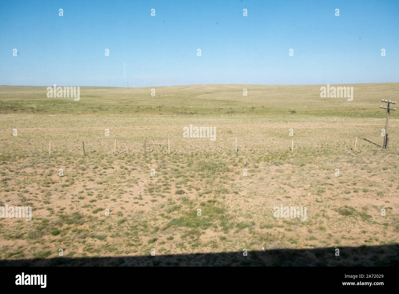 Mongolian landscape, view from the train Stock Photo - Alamy