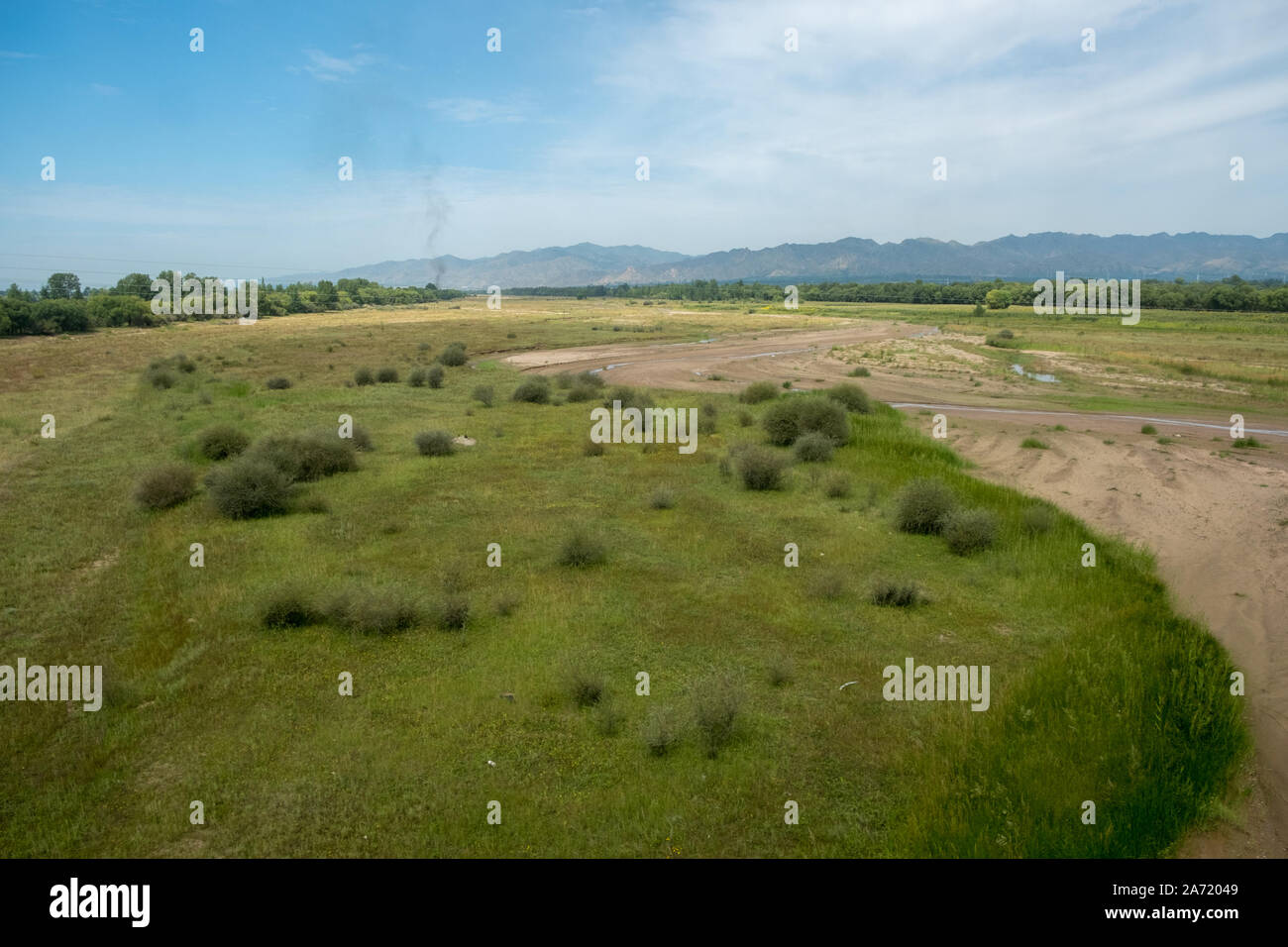 Mongolian landscape, view from the train Stock Photo - Alamy